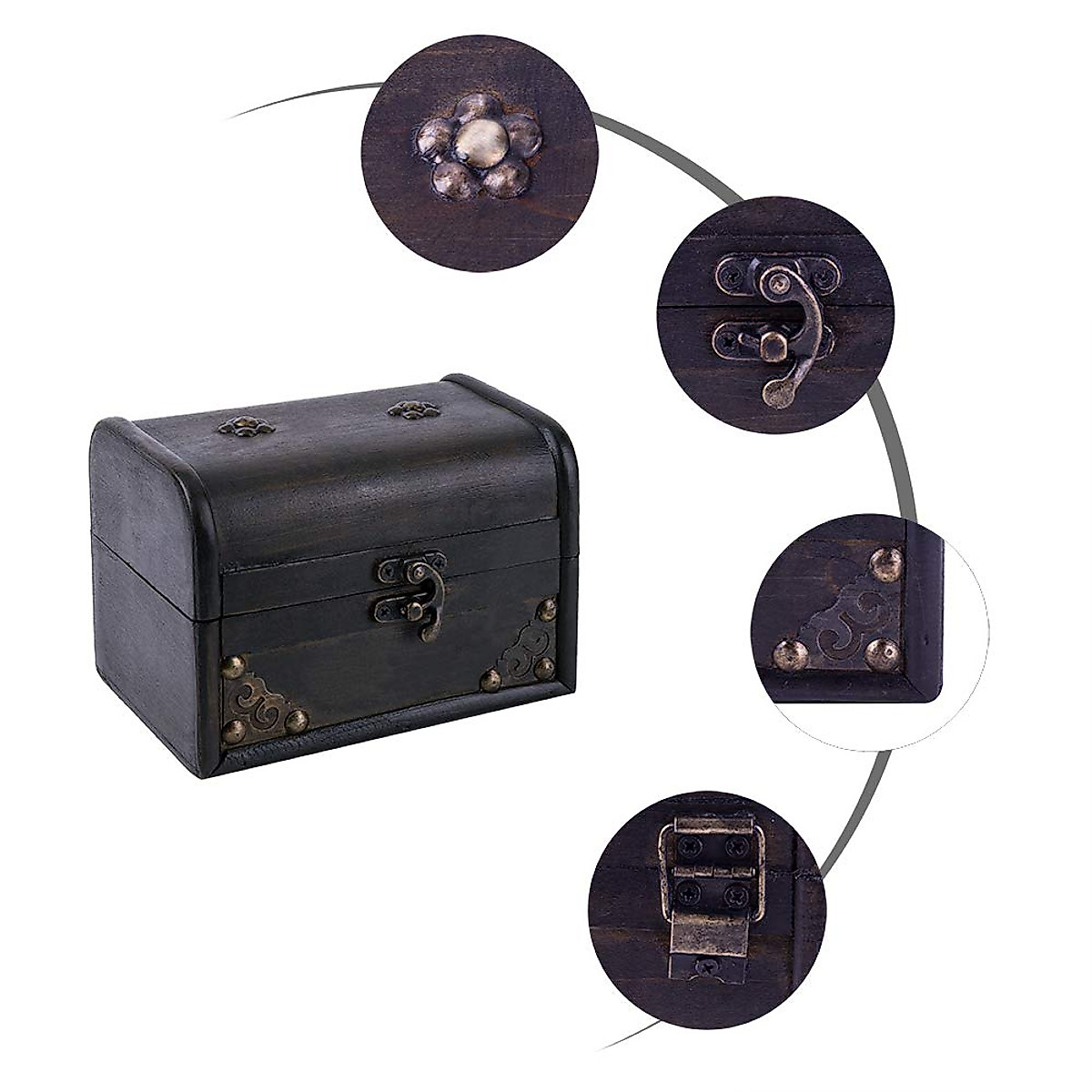 SICOHOME Treasure Box, 5.9" Tarot Cards Box for Trinkets,Taro Cards,Gifts and Home Decor