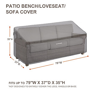 PATIOASIS Outdoor Furniture Cover Waterproof for Loveseat, 2-3 Seater Hampton Bay Patio Sofa Covers 79in L x 37in W x 35in H 600D Durable Patio Lawn Wicker Loveseat Covers