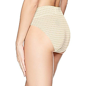Warner's Women's No Pinching No Problems Dig-Free Comfort Waist Microfiber Hi-Cut 5138J, Body Tan Polka Dot Print, Medium