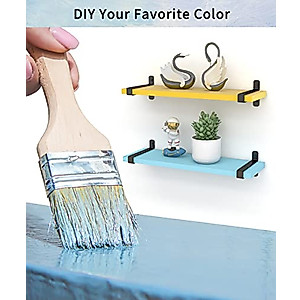 Gronda Floating Shelves Natural Wood Set of 3, Rustic Solid Wood Floating Shelves Wall Mounted Floating Bookshelves Farmhouse Wooden Wall Decor Wall Shelves for Bathroom Living Room Bedroom Kitchen