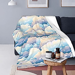 Cute Cloud Soft Lightweight Fleece Throw Blankets Cozy Warm Fuzzy Plush Microfiber Blanket for Sofa Couch Bed All-Season 60"X50"