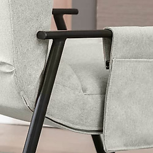 Mjkone Rocking Chair, Adjustable Chair Nursery, Stylish Armchair Lounge Sofa Lie or Sleep Lazy Glider for Nursery Living Room/Bedroom, Light Grey Bigger Size