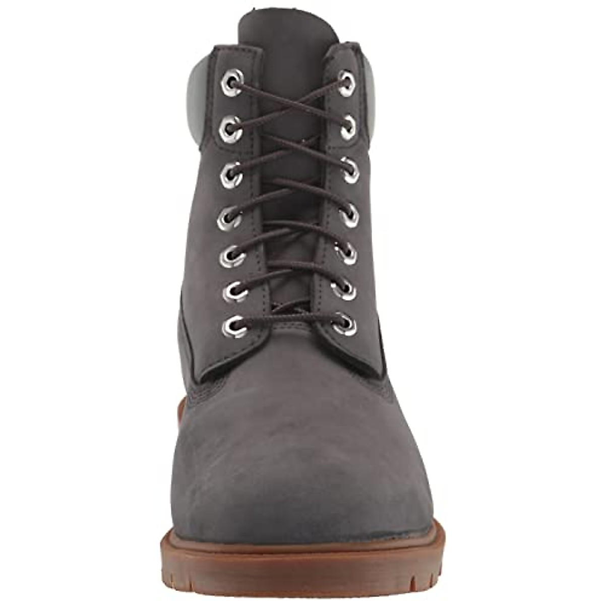 Timberland Men's 6 Inch Basic Waterproof Boots with Padded Collar, Dark Grey Nubuck, 10