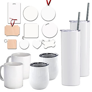 Sawgrass UHD Virtuoso SG500 Sublimation Printer Starter Bundle with Inks, Paper, Tape, Blanks Assortment, Designs and Access to Exclusive Content White, 8.5'' x 11'', (SG500-PRNT-BUNDLE-HD-4)