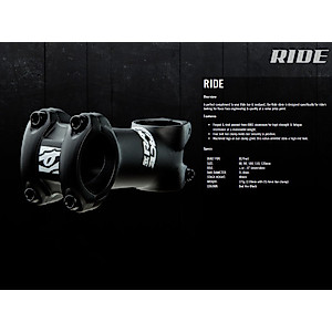 Race Face Ride Mountain Bike Stem with 60x31.8mm Clamp, Black, 1 1/8-Inch