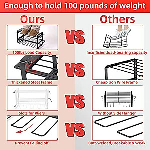 QiCHo Tool Organizer Holder Wall Shelf- Power Drill Storage Rack Heavy Duty Tool Box Organizers and Storage