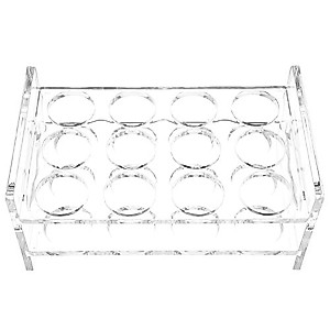 Lurrose Bar Shot Glass Holder 2 Pack Acrylic Shot Glass Shot Glass Tray Vodka Shot Glass Holder Whiskey Cup Rack Holder Carrying 3x4 Shot Glass Tray Holder