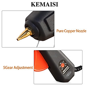 KEMAISI Full Size Hot Glue Gun kit, 100 Watt Temperature Adjustable Heavy Duty Hot Glue Gun, With 30pcs Premium Hot Glue Sticks, Best Large Glue Gun and Sticks Set for Crafts, DIY, Constrution