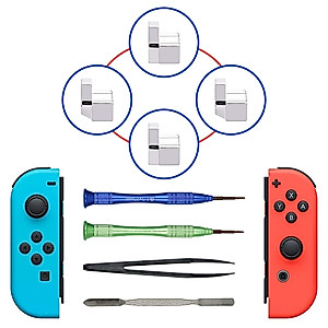 Mcbazel Replacement Metal L/R Lock Buckle Set with Open Tool for N-Switch Joy-Con