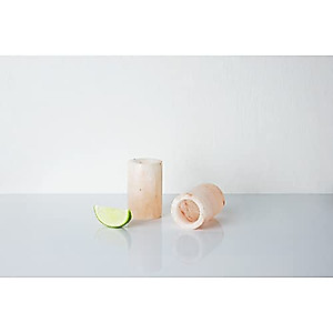 Viski Himalayan Salt Shot Glasses, Unique Pink Salt Shooters Gift Set for Tequila and Mezcal, 2 Oz Set of 2