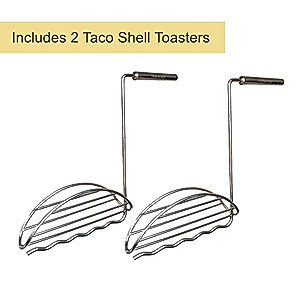 2 Upgraded Stainless Steel Taco Shell Toaster for a Toaster or for Deep Frying | Taco Shell Warmer | Only for Soft Shell | Easy Crispy Taco Tools for Taco Tuesday