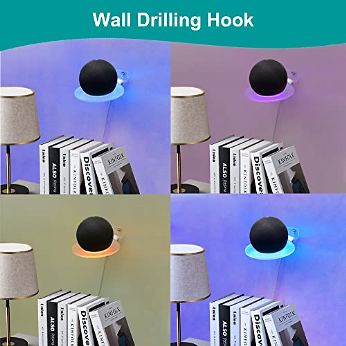 PLZRMBME Light Guide Wall Mount for Dot 5th Gen 2022, for Dot 4th & 5th Generation Smart Speaker Apple HomePod Mini Frosted Matte Removable for Bedroom Living Room Bathroom (1-Pack Circular)