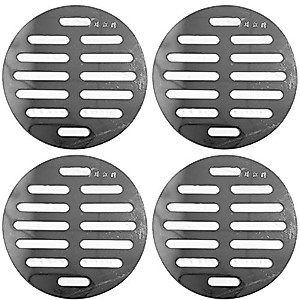 NGe 4Pcs Silver Tone 304 Stainless Steel Round Floor Drain Cover Drain Protection Cover 4 Inch 12 Holes