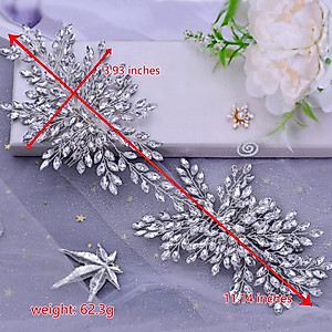 HAIPEI Bridal Wedding Hair comb Wedding Headpiece for Bride Rhinestone Wedding Headband Crystal Hair Accessories for Women and Girls (Silver), one size
