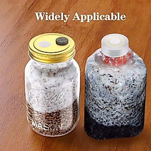 64Pcs 20mm Diameter Synthetic Filter disc Hydrophobic PTFE Membrane 0.3um Pore Size Strong Adhesive for Mushroom Cultivation