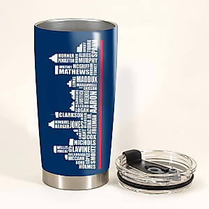 Schian Atlanta City Skyline Legends Baseball Tumbler - Coffee Mug Insulated Tumbler With Lid - Mother's Day, Father's Day, Birthday, Christmas Gifts For Fans - 20 Oz| Stainless Steel