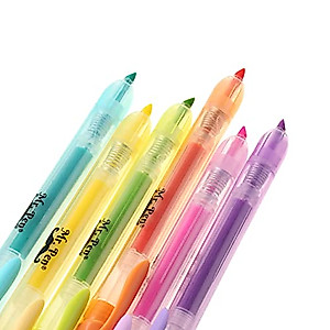 Mr. Pen- Retractable Highlighters, 6 Pack, Pastel Colors, Chisel Tip, No Smear Click Highlighter, Bible Journaling Highlighter, Highlighter Markers Retractable, Highlighter Pens, Mild Highlighters