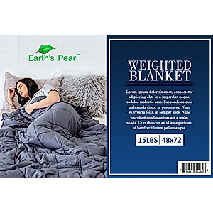 Earth's Pearl 15 lbs Premium Quality Year Round Comfort – Cooling Weighted Blanket | 48 x 72 inches | Perfect for Adults, Big Kids and Teens