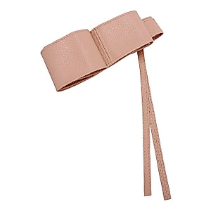 Ayliss Women Soft Leather Obi Belt Self Tie Wrap Cinch Belt,Nude Pink