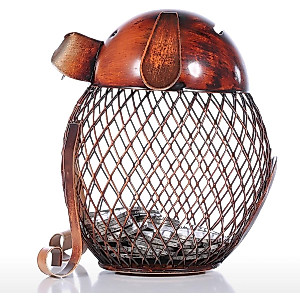 Tooarts Money Bank Puppy Iron Handmade Coin Bank Practical Craft Piggy Bank Home Decoration Christmas Birthday Gift