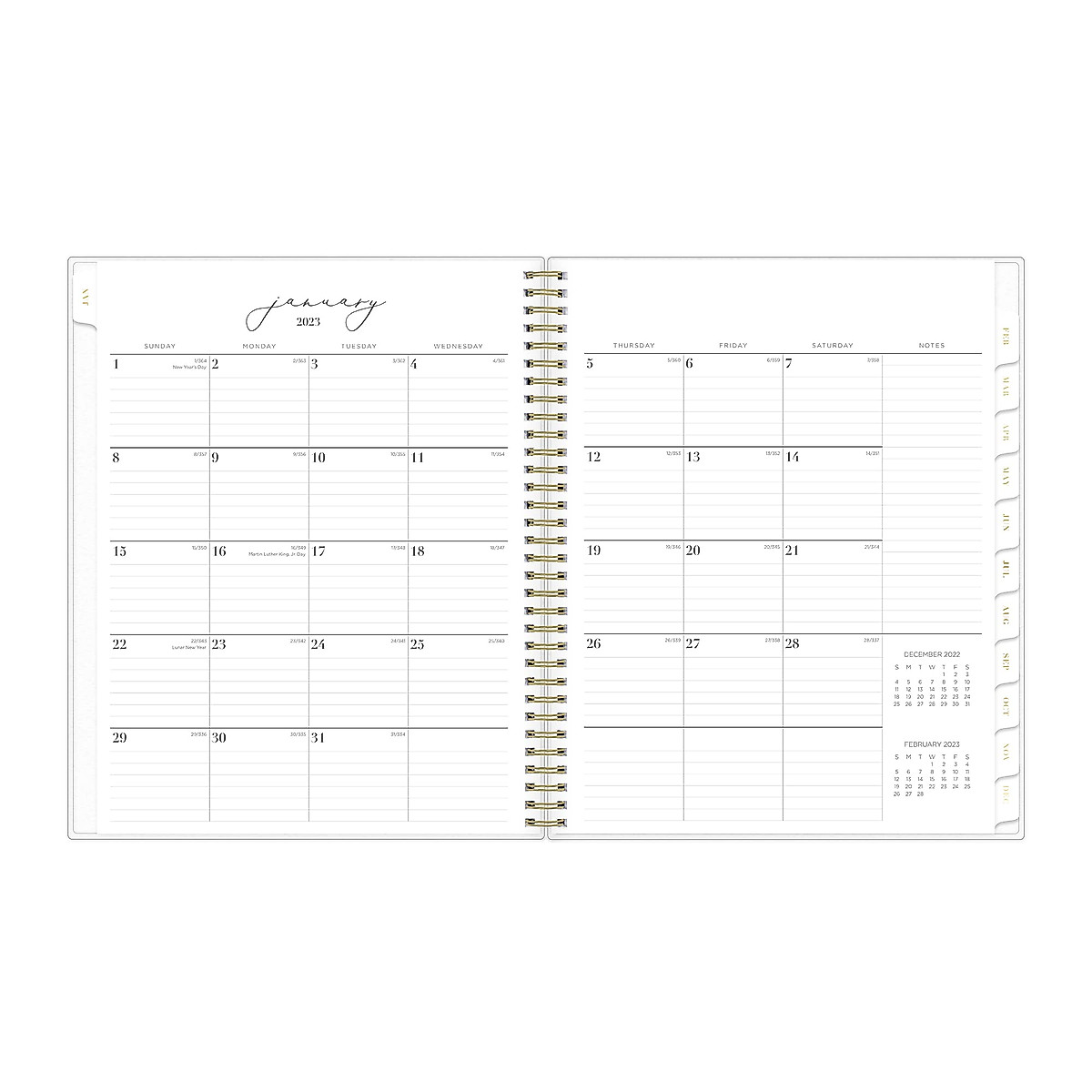 Blue Sky Life Note It 2023 Weekly and Monthly Planner Notes, 8.5" x 11", Frosted Cover, Wirebound, Leah (139479-23)