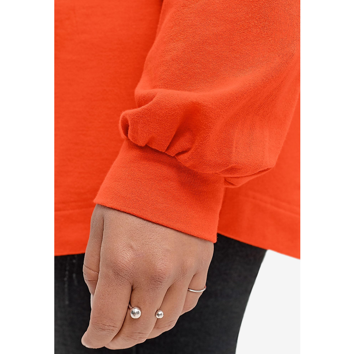 Ellos Women's Plus Size Blouson Sleeve Sweatshirt Tunic - 18/20, Deep Orange
