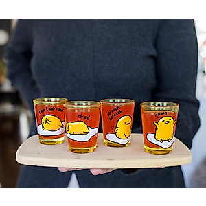 Gudetama Sleepy 1.5-Ounce Mini Glass Cups | Set Of 4