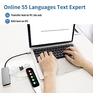 DOSMONO Document Scanners，OCR Text Reading Pen with 112 Languages Translator Device，Portable Real-time Translation Pen Scanner，Learning&Travel&Business Communicati，Text to Speech Device for Dyslexia