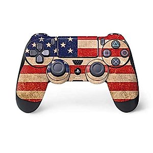 Skinit Decal Gaming Skin for PS4 Controller - Officially Licensed Originally Designed Distressed American Flag Design