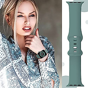 4 Pack Sport Bands Compatible with Apple Watch Bands Series 9, Watch Band for Women 38mm 40mm 41mm 42mm 44mm 45mm 49mm,Soft Silicone Waterproof Strap for iWatch Bands SE 8, 7, 6, 5, 4, 3, 2, 1