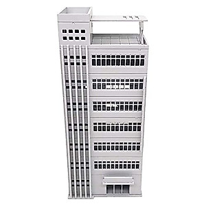 ATINGSHOKB N Scale Building 1:150 Vertical Bar Modern House Assembled Architectural for Model Train Layout,Gray