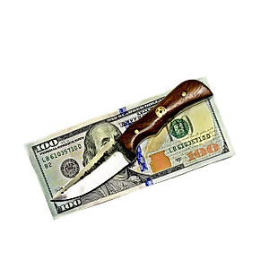 Titan International Knives Handmade Neck Knife Carbon 1080 Steel | Forged Scales Blade Rosewood Handle | Leather Sheath Perfect for Camping and Outdoor Activities