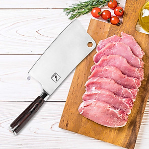 imarku 6 Inch Boning Knife and 7 Inch Meat Cleaver German High Carbon Stainless Steel Knife with Ergonomic Handle for Home Kitchen