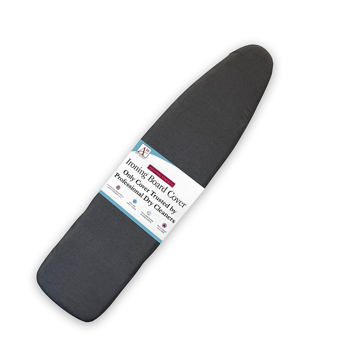 Air World Ironing Board Cover – Heavy Duty Ironing Board Pad with Adjustable Elastic Skirt, Bonus Hook & Loop Fasteners for 15X54 - Stain & Heat Resistant Iron Board Protective Cover