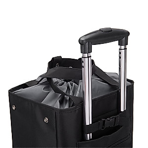 LUFISH Collapsible Trolley Bag,Reusable Grocery Bag on Wheels Large Capacity Grocery Cart Durable Wheels, Sturdy Sewing,Great for Shopping, Supermarket, Travel,F,M