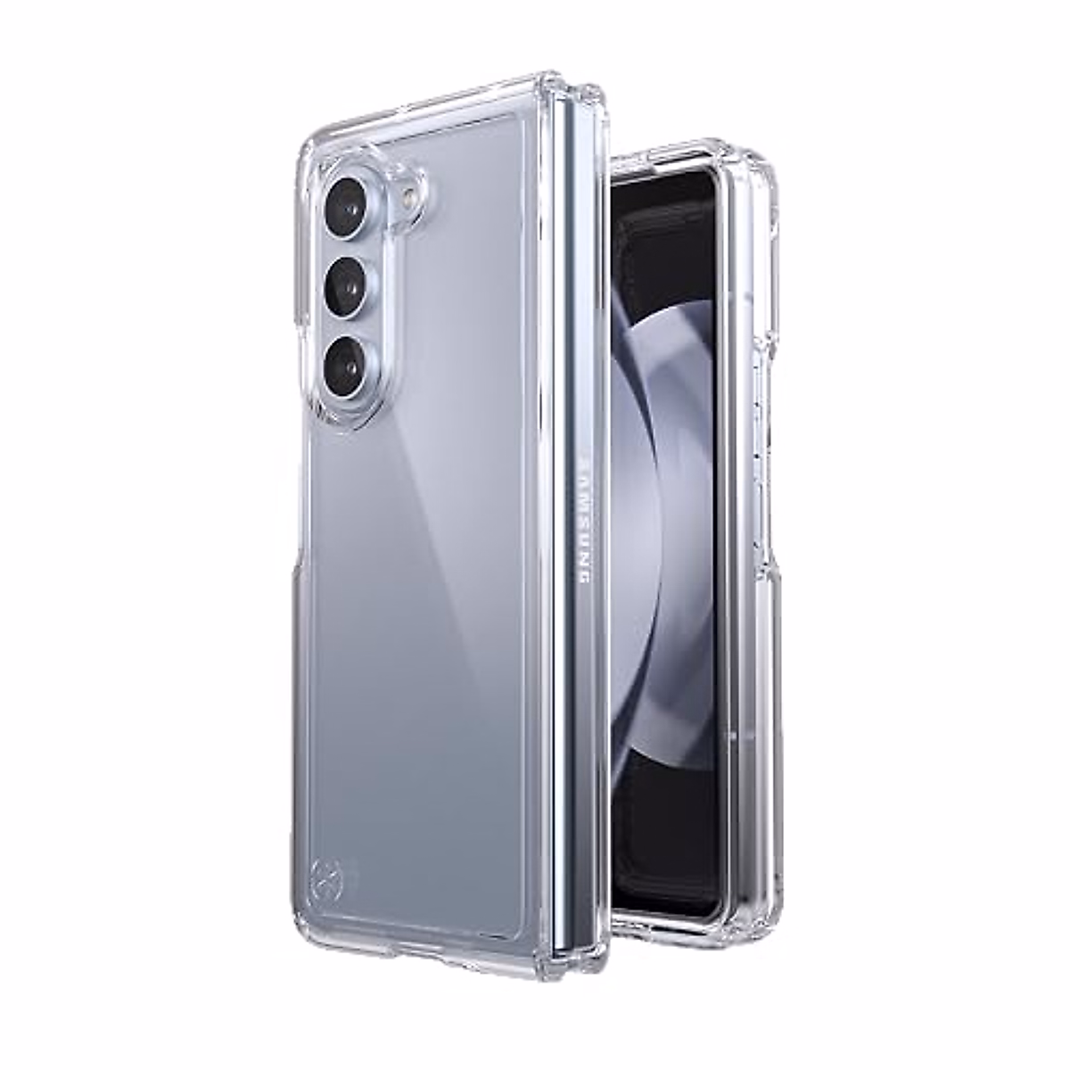 Speck Clear Samsung Galaxy Z Fold 5 Case - Foldable, Scratch Resistant & Drop Protection - Anti-Yellowing Clear Phone Case for Galaxy Z Fold 5 - Presidio Perfect-Clear