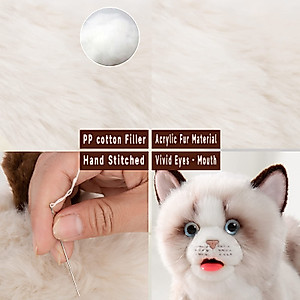 Electronic Interactive Cat Simulation Ragdoll Cat-Realistic Handmade Toy Cat with Walking, Barking, Wagging Tail & Talking-Like Real Robotic Present Pet Toy for Toddler Kids Girls Boys