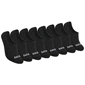 Saucony womens 8 Pairs No Show Cushioned Invisible Liner Running Socks, Black Basic (8 Pairs), Shoe Size 6-10 US