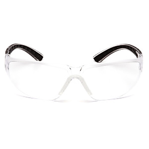 Pyramex Cortez Safety Eyewear, Clear Lens With Black Temples
