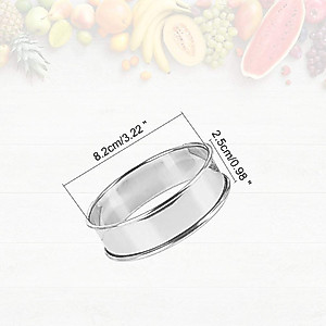 ETSAMOR 4 PCS Double Rolled Tart Rings Stainless Steel Muffin Tart Rings Professional Circular Crumpet Rings Set for Home Food Making Tool, Making Small Pastry Pancakes, Catering Business