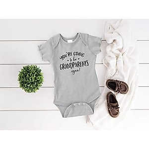 Pregnancy Announcement for Grandparents Size 0-3 Months: Your Going to Be Grandparents Again Baby Announcement for Family Romper Gray. Baby Boy Girl - Baby Announcement Onesie Gifts