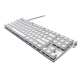 Teerwere Gaming Keyboard USB 2.0 Wired 87 Keys White Backlit Cherry MX Switch Mechanical Keyboard Suitable for Office and Home Use Mechanical Gaming Keyboard (Color : White, Size : Red Switch)