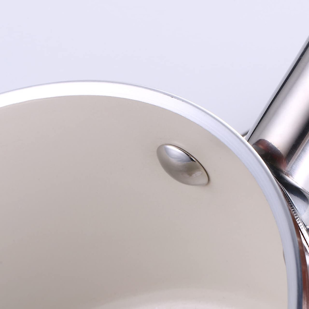 Cook Code 10-Piece Pots and Pans, White Ceramic Nonstick Copper Finish Cookware Set with Lids— Oven Suitable Dishwasher Suitable PFOA/PTFE Free