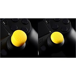 Ambertown Pack of 8 pcs Analog Controller Gamepad Raised Antislip Thumb Stick Grips Thumbsticks Joystick Cap Cover for PS5, PS4, PS3, Switch Pro, Xbox one, Xbox 360, Wii U, PS2 Controller (Yellow)