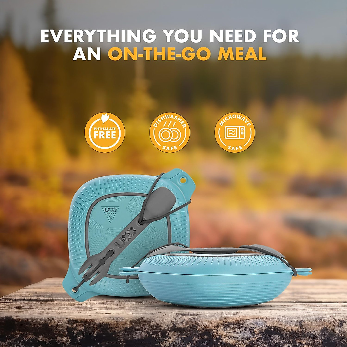 UCO 4-Piece Camping Mess Kit, Blue, Nylon