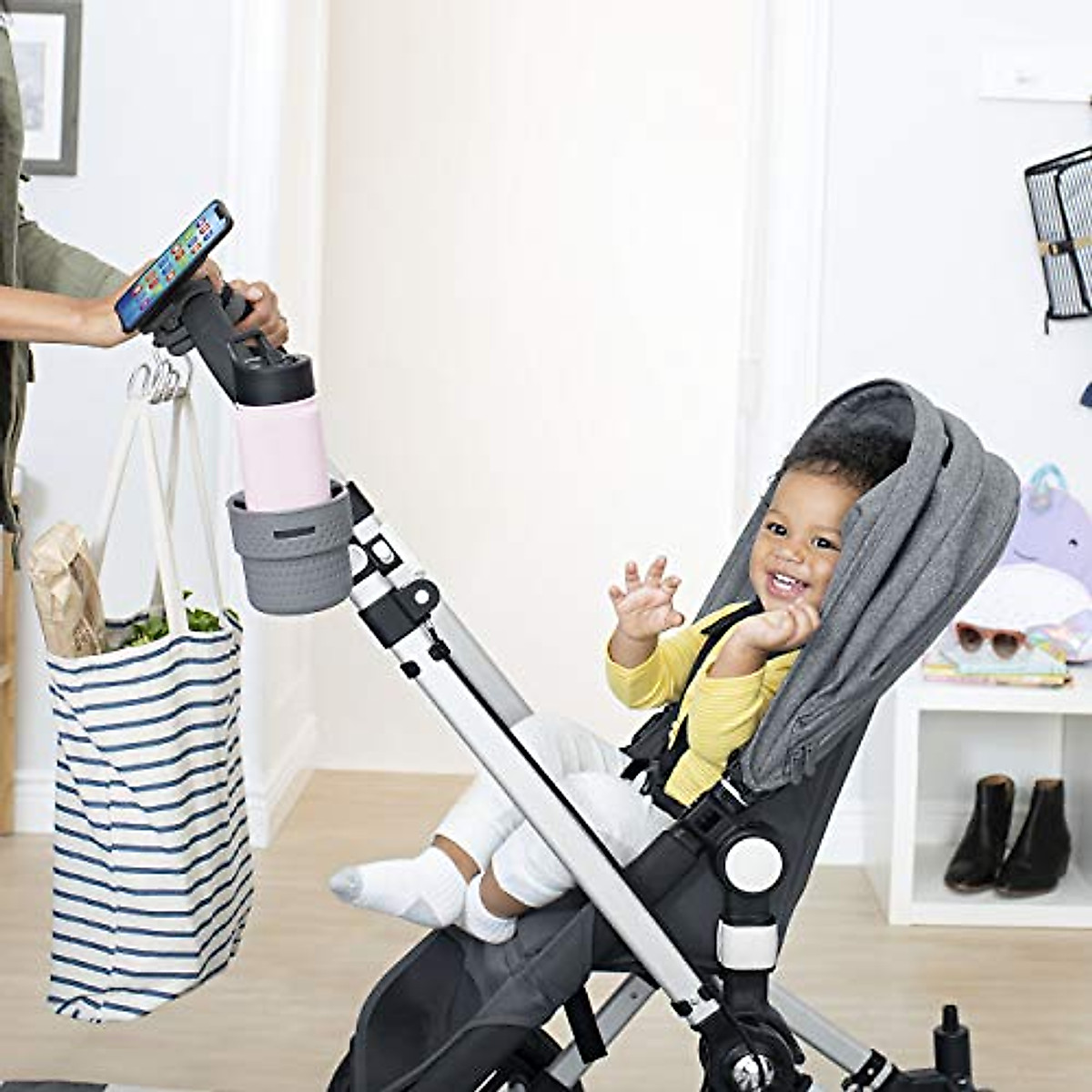 Skip Hop Universal Stroller Cup Holder, Stroll & Connect, Grey