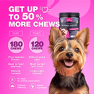 Dog UTI Treatment - Dog Cranberry Supplement for Urinary Tract, Bladder & Kidney Health, Incontinence Support - Bladder Control Cranberry Chews - Cranberry Supplement for Dog Incontinence
