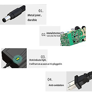 12V 5A 60W Power Supply Adapter, AC DC Converter 100V~240V to 12 Volt 5 Amp Transformer 5.5x2.5mm Plug, LED Strip Light 3D Printer LED Driver CCTV Security System LCD Monitor