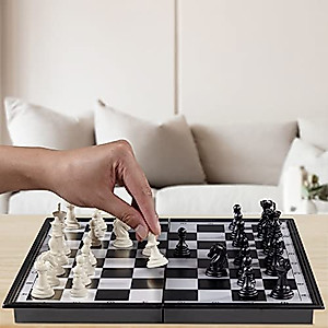 CSVICTORY Classic Chess Set 11.8" x 11.8"- Magnetic Chess Pieces with Folding Magnetic Chess Board, Staunton Chess Pieces & Storage Box, Magnetic Chess Set, 3-in-1 Board Game Set