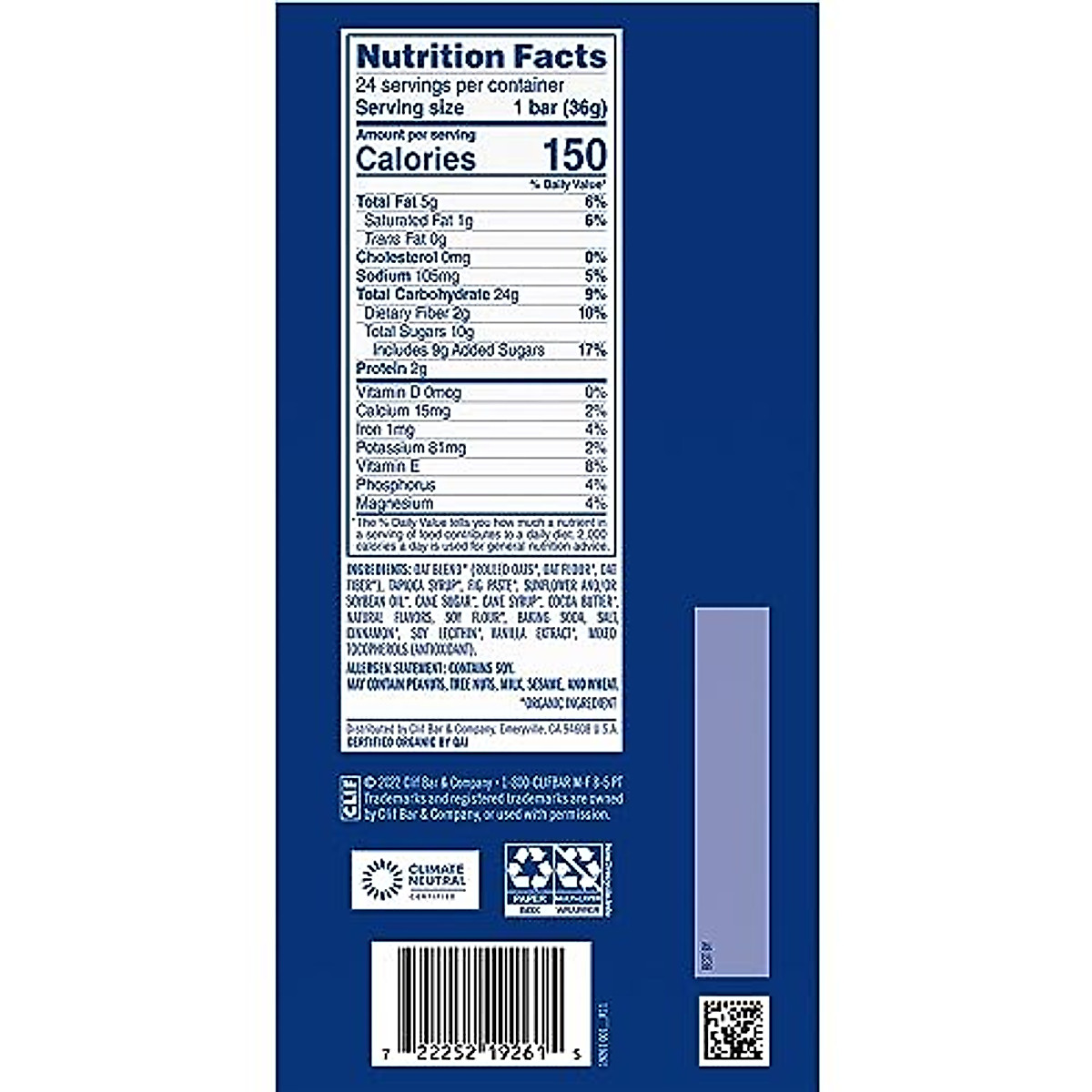 CLIF Kid Zbar - Iced Oatmeal Cookie - Soft Baked Whole Grain Snack Bars - USDA Organic - Non-GMO - Plant-Based - 1.27 oz. (24 Pack)